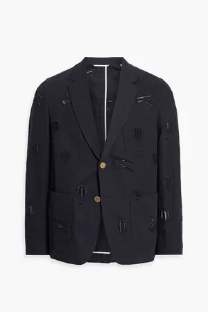 Thom Browne Broderie Anglaise Cottonblend Blazer - Navy