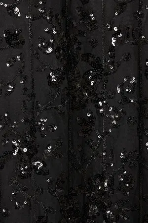 Marchesa Capeeffect Sequined Tulle Gown - Black