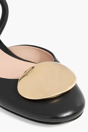 GIANVITO ROSSI Sphera Embellished Leather Flats