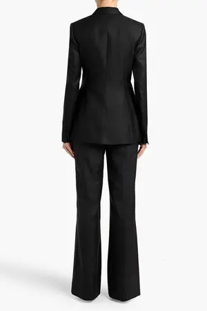 Gabriela Hearst Stephanie Wool, Silk, And Linen-blend Twill Blazer - Black