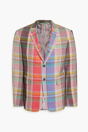 Thom Browne Checked Wool Blazer - Red