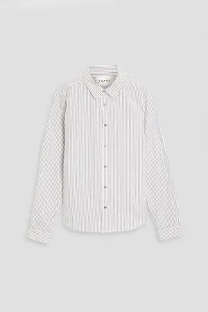 FRAME Striped Cotton Shirt - White