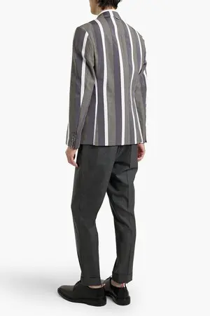 Thom Browne Striped Grosgrain And Wool Blazer