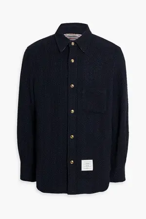Thom Browne Cottonblend Tweed Jacket - Navy