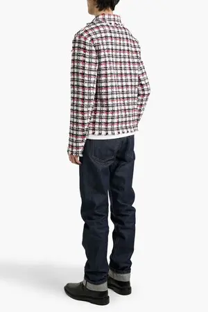 Thom Browne Frayed Checked Tweed Jacket