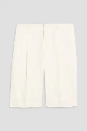 Thom Browne Pleated Cotton-twill Shorts - White