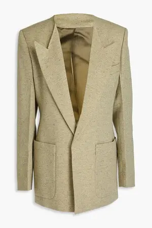 Victoria Beckham Donegal Woolblend Tweed Blazer - Sage Green
