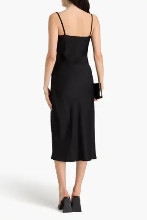 Versace Embellished Guipure Lace-paneled Satin Midi Dress
