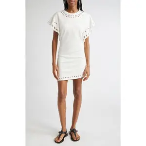 Isabel Marant Orlane Eyelet Trim Cotton Dress - Ecru