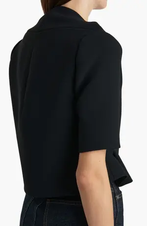 Khaite Franc Crepe Peplum Jacket - Black