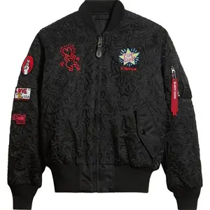 Alpha Industries X Keith Haring Ma-1 Embroidered Jacket - Black