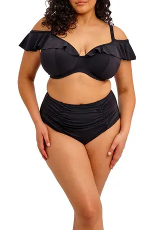 Elomi Plain Sailing Ruffle Underwire Bikini Top - Black