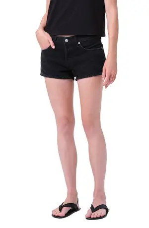AGOLDE Low Rise Denim Shorts - Phase Dark Black