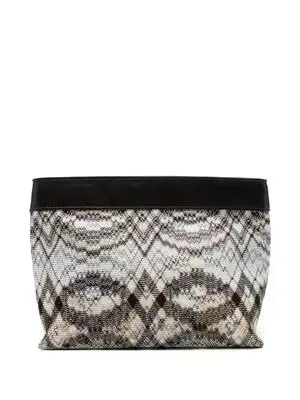Missoni Patterned Trim Shoulder Bag - Brown