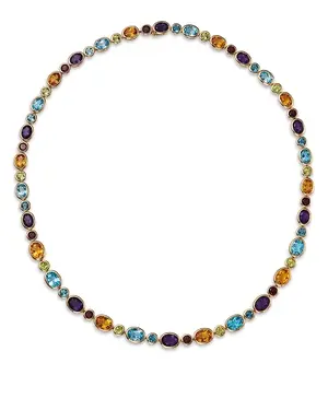 Bloomingdale'S Multi Stone Semi Precious Collar Necklace In 14k Yellow 18 - Gold