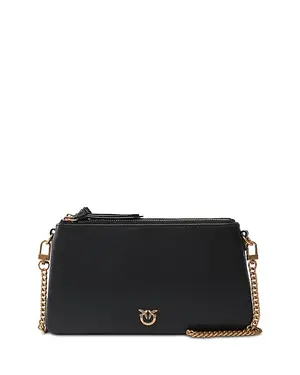 Pinko Double Mini Leather Shoulder Bag