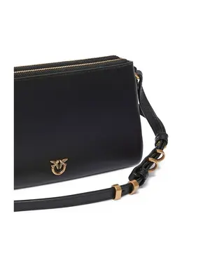 Pinko Double Mini Leather Shoulder Bag