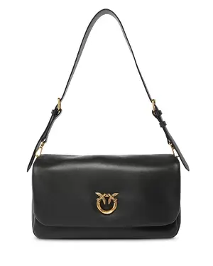 Pinko Click Soft Leather Shoulder Bag