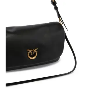 Pinko Click Soft Leather Shoulder Bag