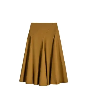 NOCTURNE Flared Midi Skirt - Camel