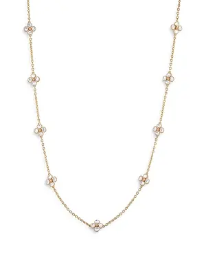 CAPUCINE DE WULF Berry Clover Mother Of Pearl Double Sided Necklace - Pearl White