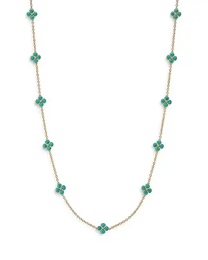CAPUCINE DE WULF Berry Clover Mother Of Pearl Double Sided Necklace - Turquoise