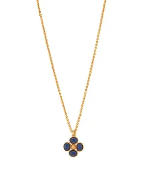 CAPUCINE DE WULF Berry Clover Double Sided Charm Necklace, 16 - Blue Labradorite