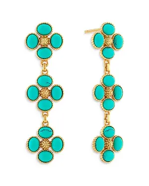 CAPUCINE DE WULF Berry Clover Linear Earrings - Turquoise