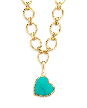 CAPUCINE DE WULF Love Heart Charm - Turquoise