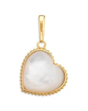 CAPUCINE DE WULF Love Mother Of Pearl Heart Charm - Pearl White