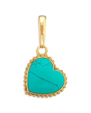 CAPUCINE DE WULF Mother-of-pearl Heart Charm - Turquoise