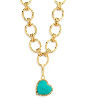CAPUCINE DE WULF Heart Charm - Turquoise