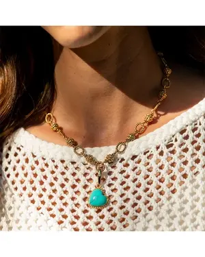 CAPUCINE DE WULF Heart Charm - Turquoise