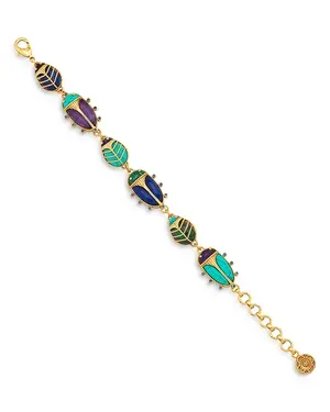 CAPUCINE DE WULF Gemstone Scarab Link Bracelet - Multi