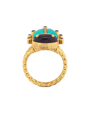 CAPUCINE DE WULF Amethyst & Scarab Grande Ring