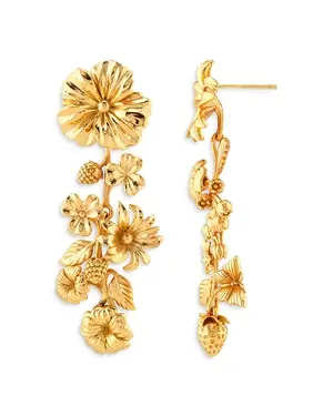 CAPUCINE DE WULF Meadow Bouquet Mismatch Linear Drop Earrings