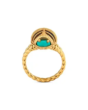 CAPUCINE DE WULF Scarab Petite Ring - Amethyst/turquoise