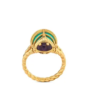 CAPUCINE DE WULF Scarab Petite Ring - Gold/turquoise