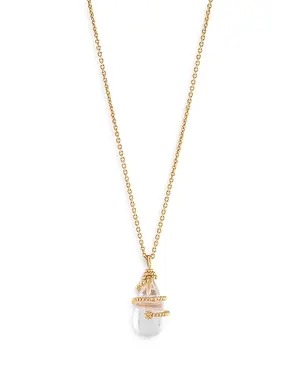 CAPUCINE DE WULF Lily Wrapped Quartz Pendant Necklace, 16 - Clear