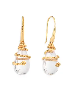 CAPUCINE DE WULF Lily Wrapped Quartz Drop Earrings - Gold