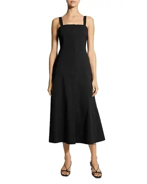 Theory Square Neck Midi Dress - Black