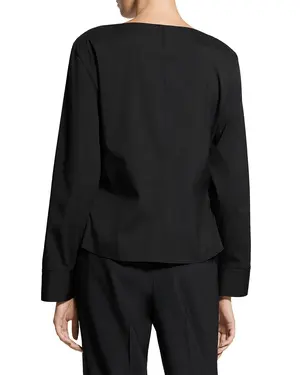 Theory Open Sleeved Boat Neck Top