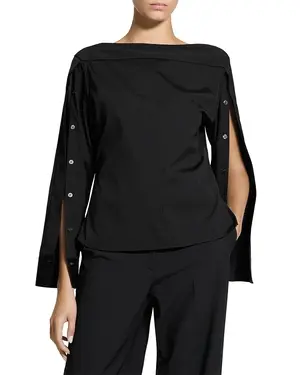 Theory Open Sleeved Boat Neck Top
