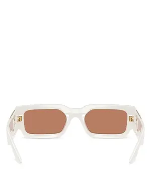 Versace Rectangular Sunglasses, 54mm - Talc