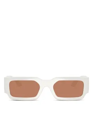 Versace Rectangular Sunglasses, 54mm - Talc