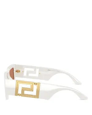 Versace Rectangular Sunglasses, 54mm - Talc