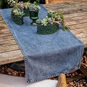 JULISKA Denim Table Runner, 18 X 90