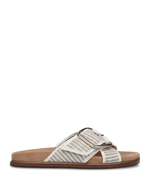Sam Edelman Darla Crisscross Slides - Ivory Taupe