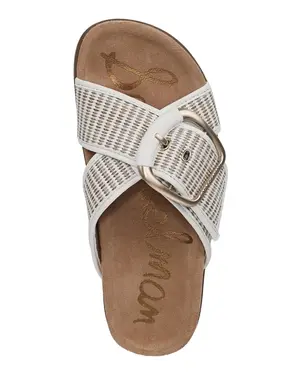Sam Edelman Darla Crisscross Slides - Ivory Taupe