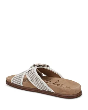 Sam Edelman Darla Crisscross Slides - Ivory Taupe